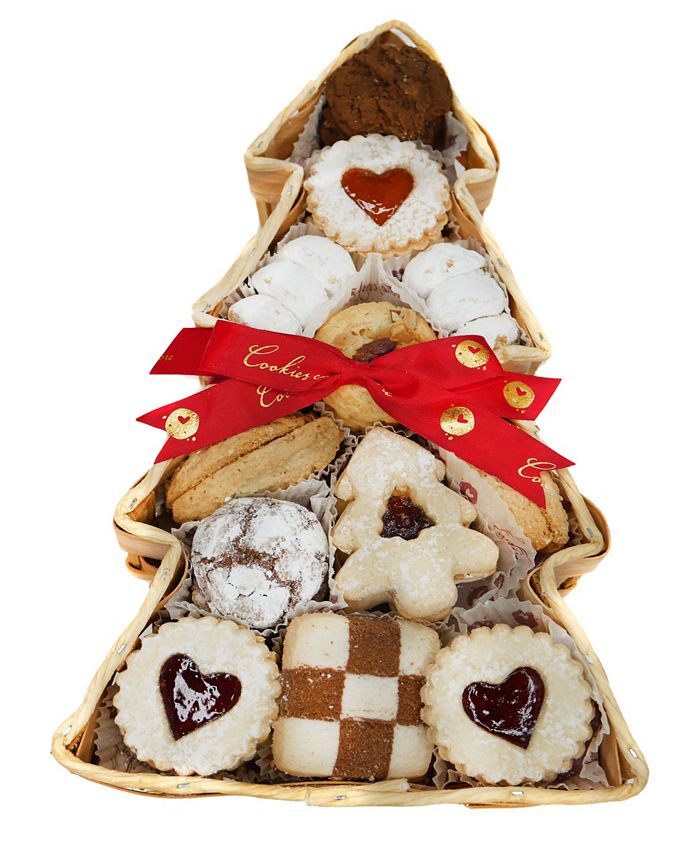 Cookies Con Amore Holiday Assorted Italian Cookies Wooden Tree Basket ...