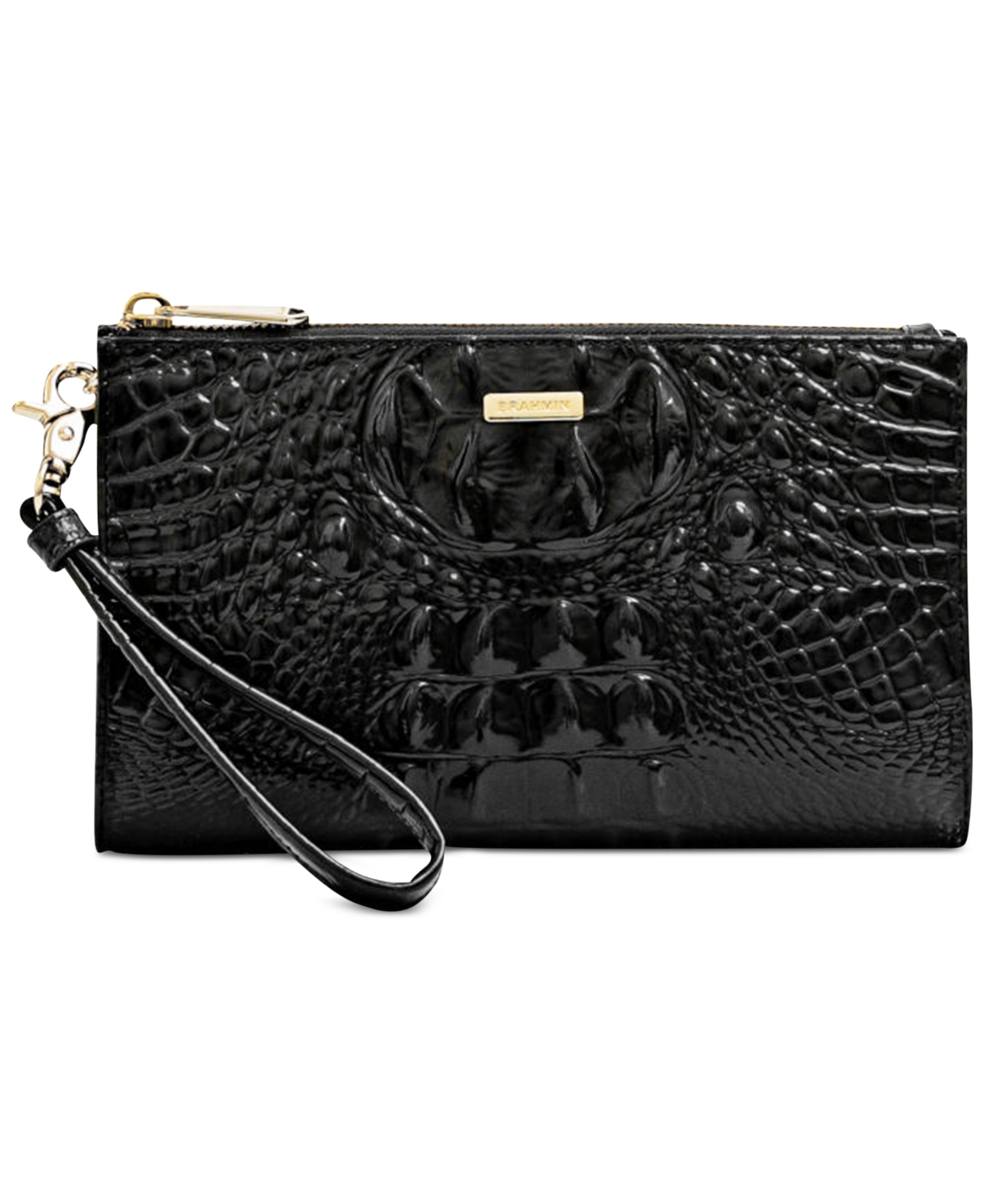Click here for Brahmin Daisy Leather Melbourne Wristlet - Black prices