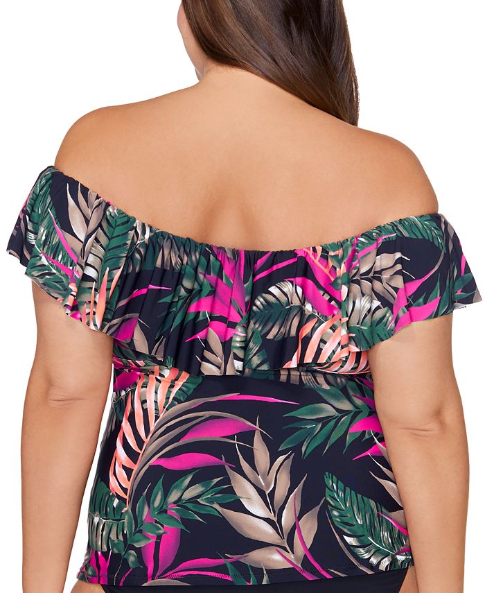 Island Escape Plus Size La Flor Underwire Tankini Top Created For Macy