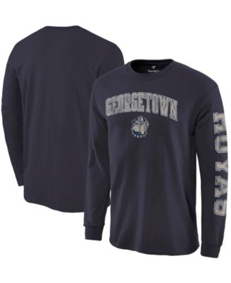Men's Navy Georgetown Hoyas Distressed Arch Over Logo Long Sleeve Hit T ...