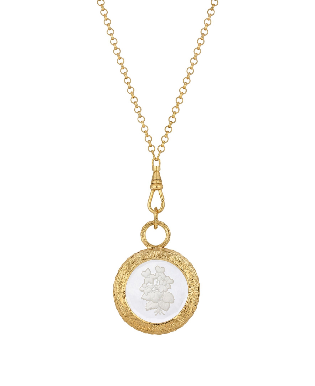 Click here for 2028 Antique Eintaglio Stone Necklace - Gold-Tone prices