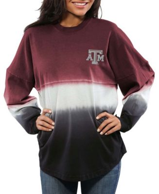 Women's Maroon Texas A M Aggies Ombre Long Sleeve Dip-Dyed T-shirt - Macy's