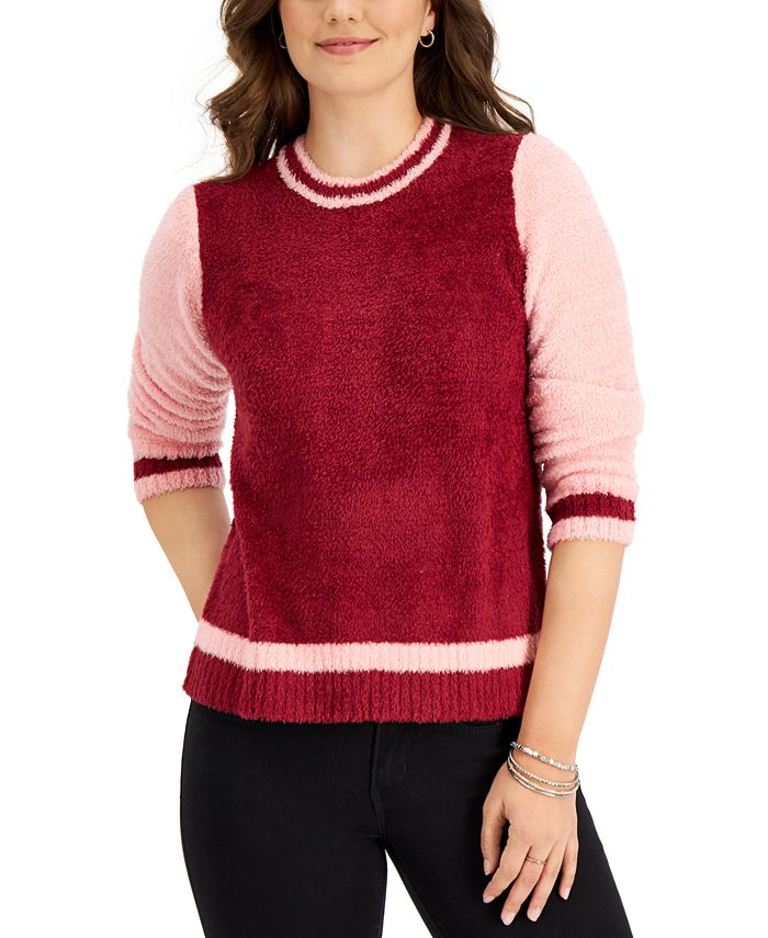 Style & Co Colorblocked Sweater, Created for Macy's - Macy's