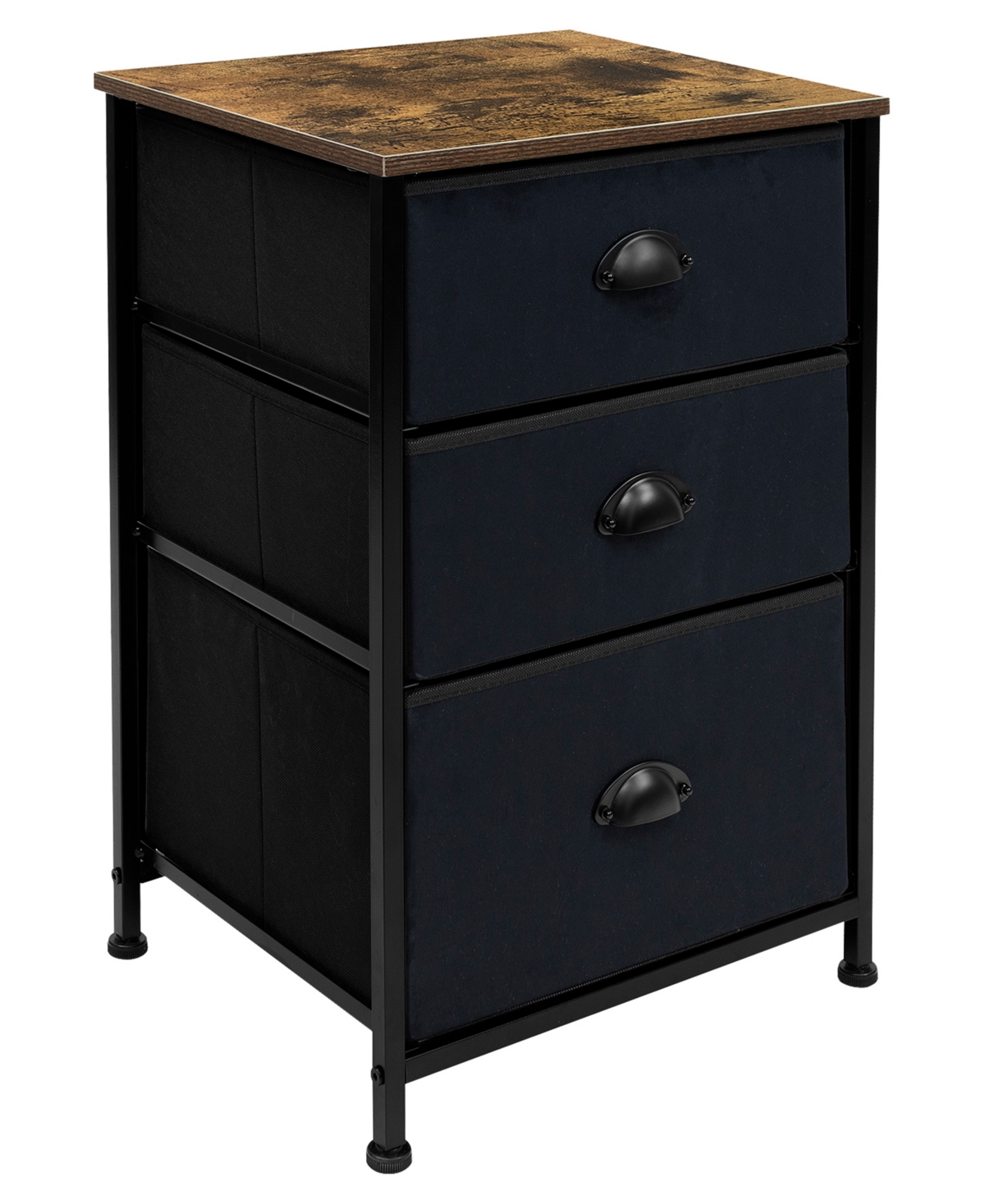 Click here for Sorbus Nightstand with 3 Drawers - Black/wood top prices