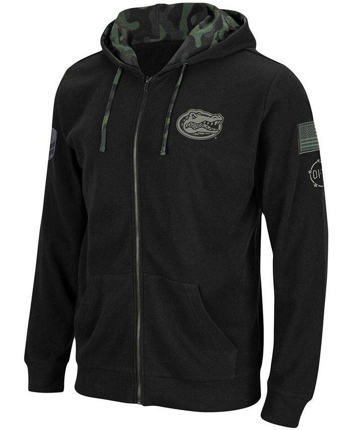 Colosseum Men's Black Florida Gators OHT Military-Inspired Appreciation Waffle Full-Zip Hoodie ...