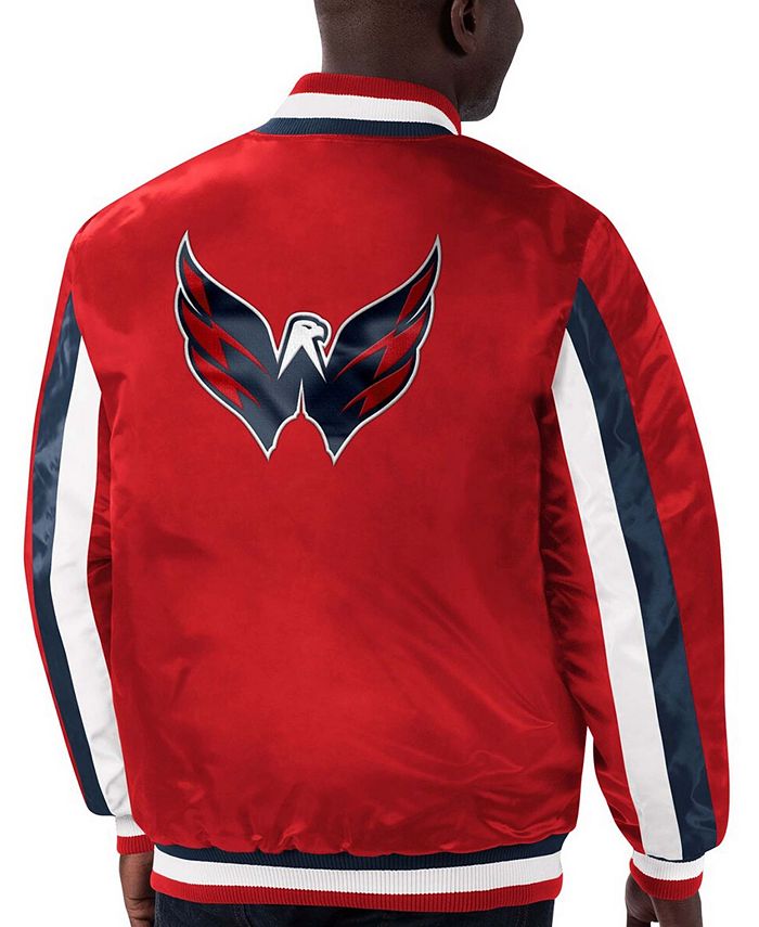 Starter Men's Red Washington Capitals The Ace Varsity Full-Snap Satin ...