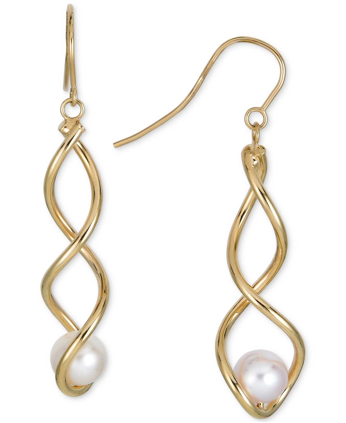 Click here for Cultured Freshwater Pearl (7mm) Twisted Drop Earri... prices