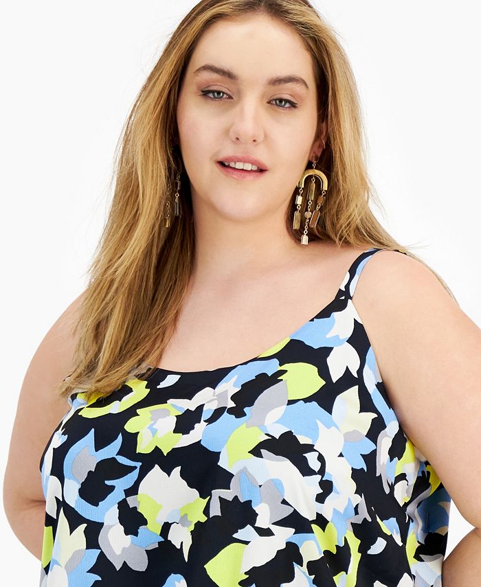 Bar Iii Plus Size Printed Sleeveless Top Created For Macys Macys