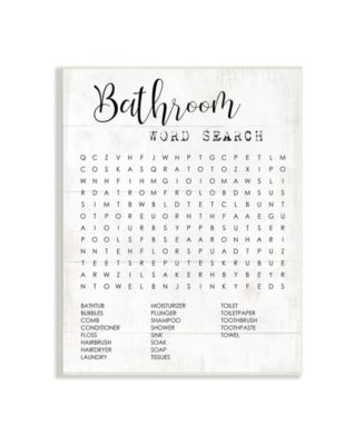 Stupell Industries Bathroom Word Search Fun Family Word Design Wall ...