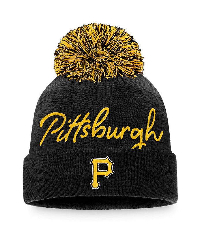 Fanatics Women's Black Pittsburgh Pirates Script Cuffed Knit Hat with ...