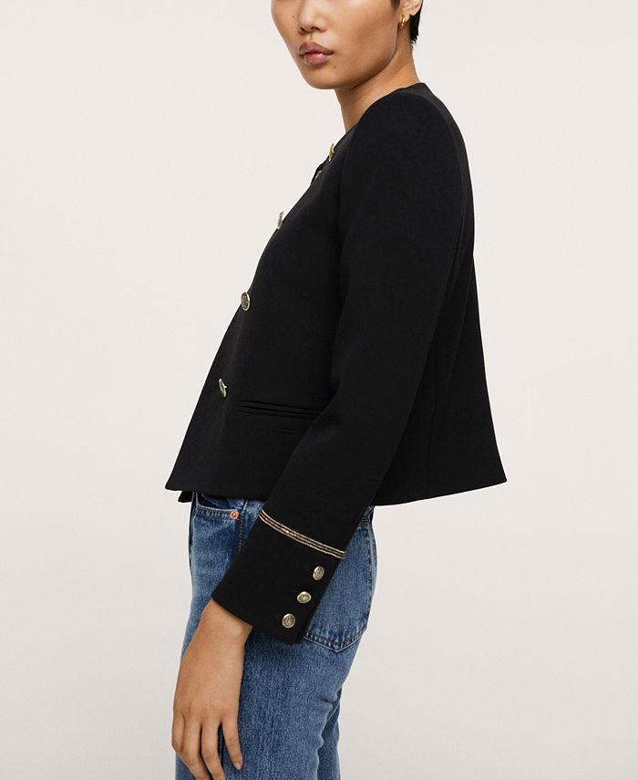 MANGO Women's Double-Breasted Jacket with Buttons - Macy's