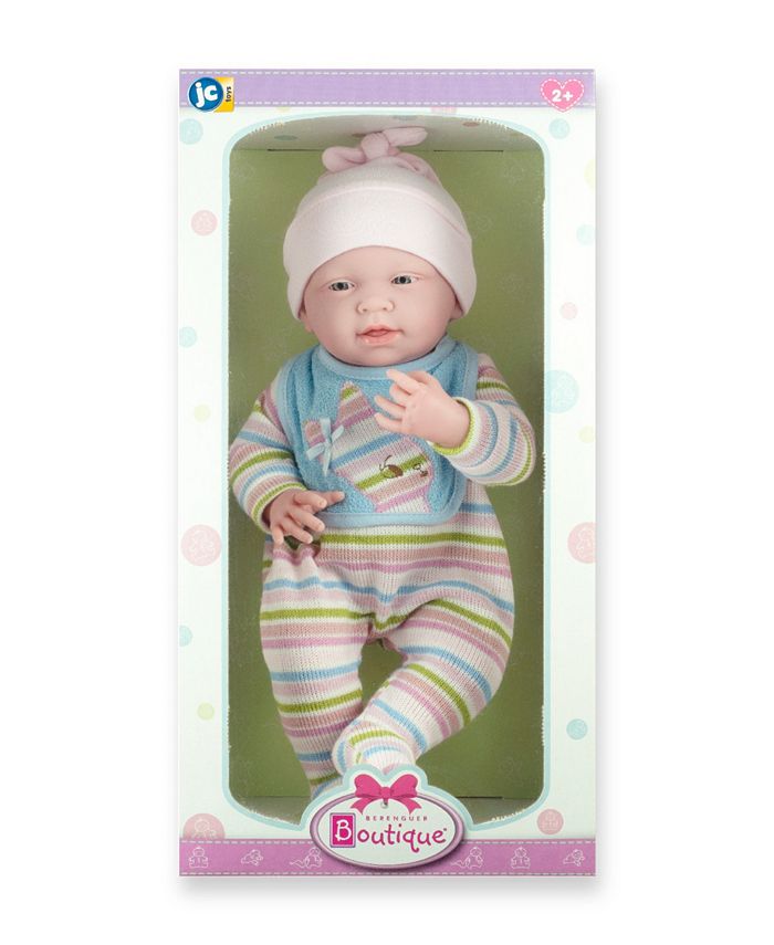 JC TOYS La Newborn 15" Real Girl Baby Doll Pink Striped Pajama - Macy's