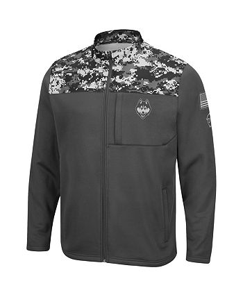 Colosseum Men's Charcoal UConn Huskies OHT Military-Inspired Appreciation Digi Camo Full-Zip ...