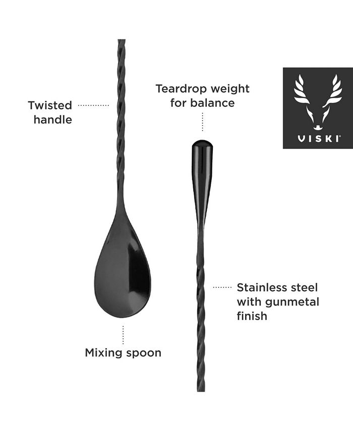 Viski Gunmetal Weighted Stainless Steel Barspoon - Macy's Viski Gunmetal Weighted Stainless Steel Barspoon - Macy's