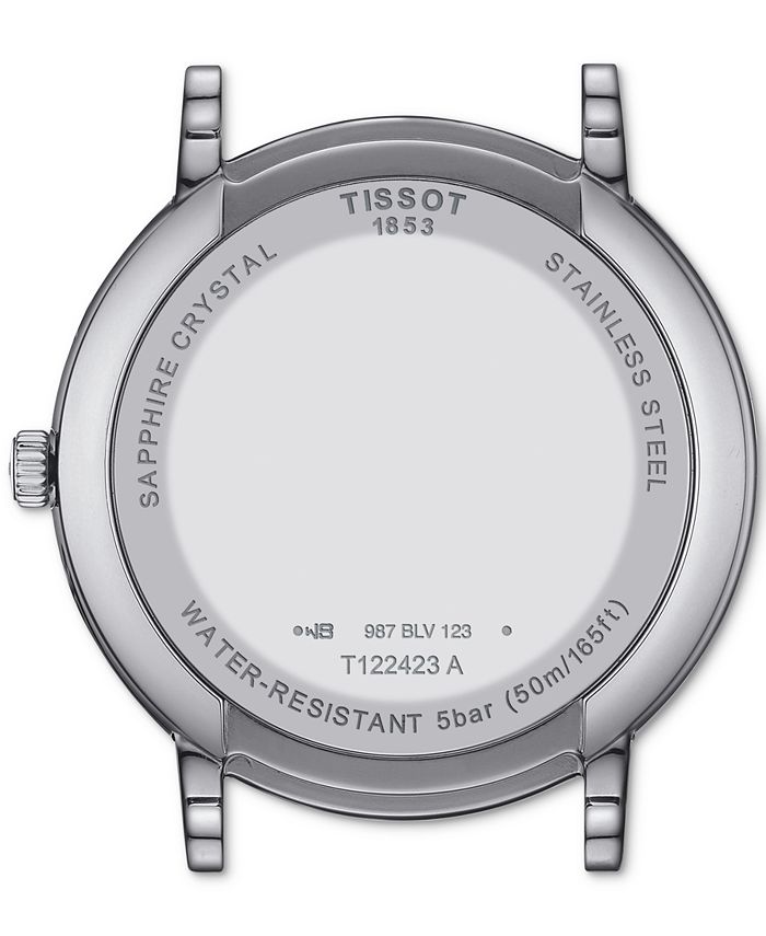 Tissot Men's Carson Premium Gent Moonphase Blue Leather Strap Watch ...