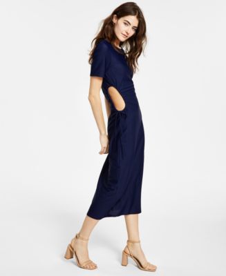 LEYDEN Side Cutout Drawstring Dress - Macy's