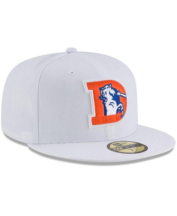 New Era Men's White Denver Broncos Throwback Logo Omaha 59FIFTY Fitted ...