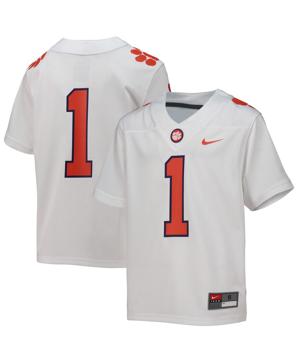 Click here for Big Boys Number 1 White Clemson Tigers Replica Foo... prices