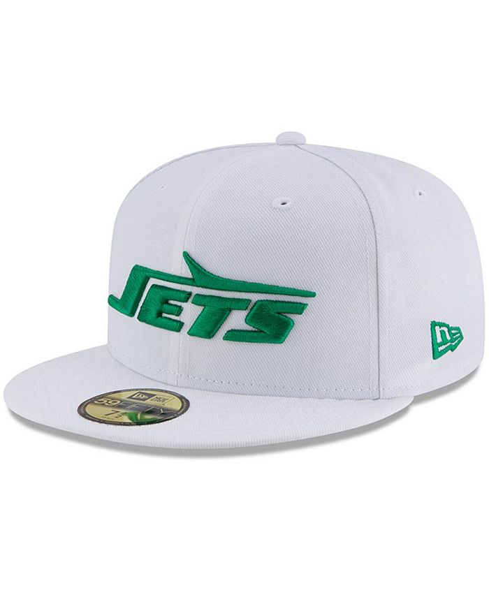 New Era Men's White New York Jets Throwback Logo Omaha 59FIFTY Fitted ...