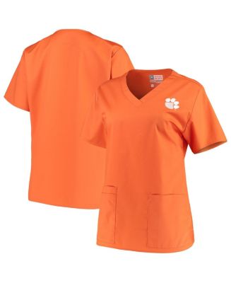 Women's Orange Clemson Tigers V-Neck Scrub Top - Macy's