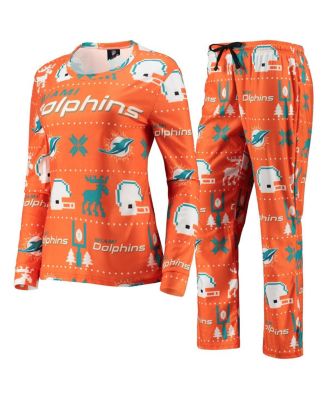 Women's Orange Miami Dolphins Ugly Pajamas Set - Macy's