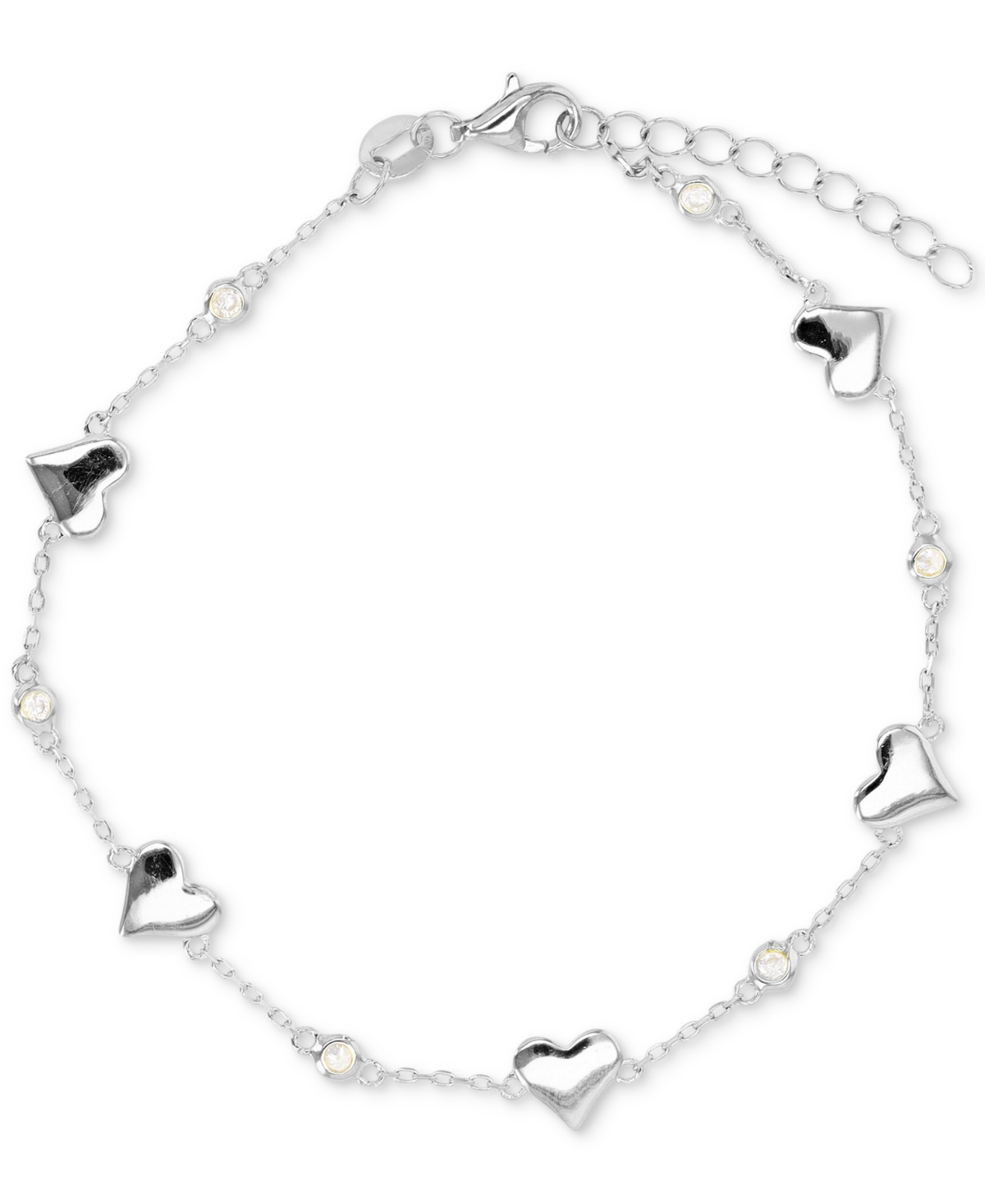 Click here for Cubic Zirconia Polished Heart Bracelet in Sterling... prices