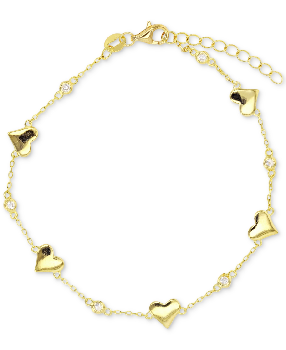 Click here for Cubic Zirconia Polished Heart Bracelet in Sterling... prices