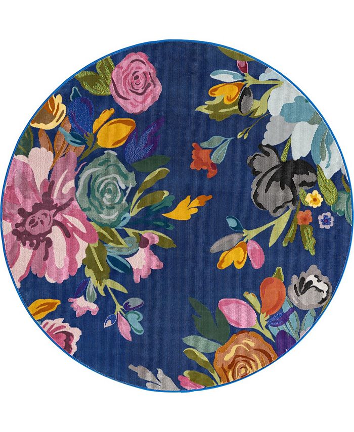 Bayshore Home Prunus Laura 5'3" x 5'3" Round Area Rug - Macy's