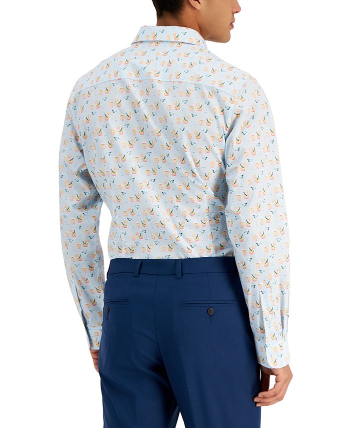 Bar III Men's Slim Fit Cocktail-Print Dress Shirt, Created for Macy's ...