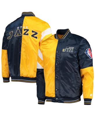 Starter Men's Gold, Navy Utah Jazz 75Th Anniversary Leader Color Block ...