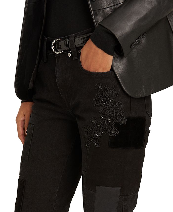 Lauren Ralph Lauren Patchwork Relaxed Tapered Jeans - Macy's