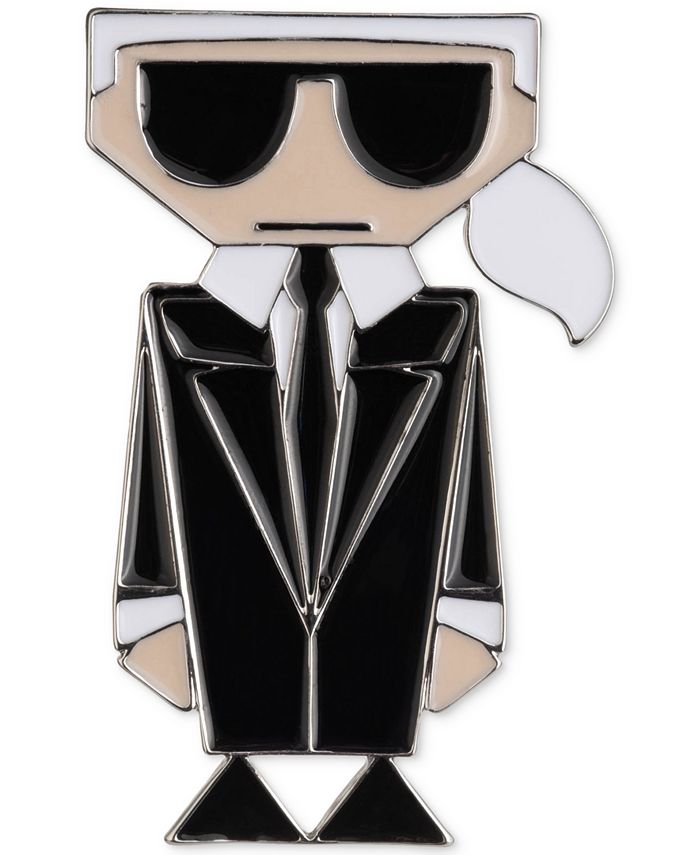 Karl Lagerfeld Paris Silver-Tone Karl Pin - Macy's