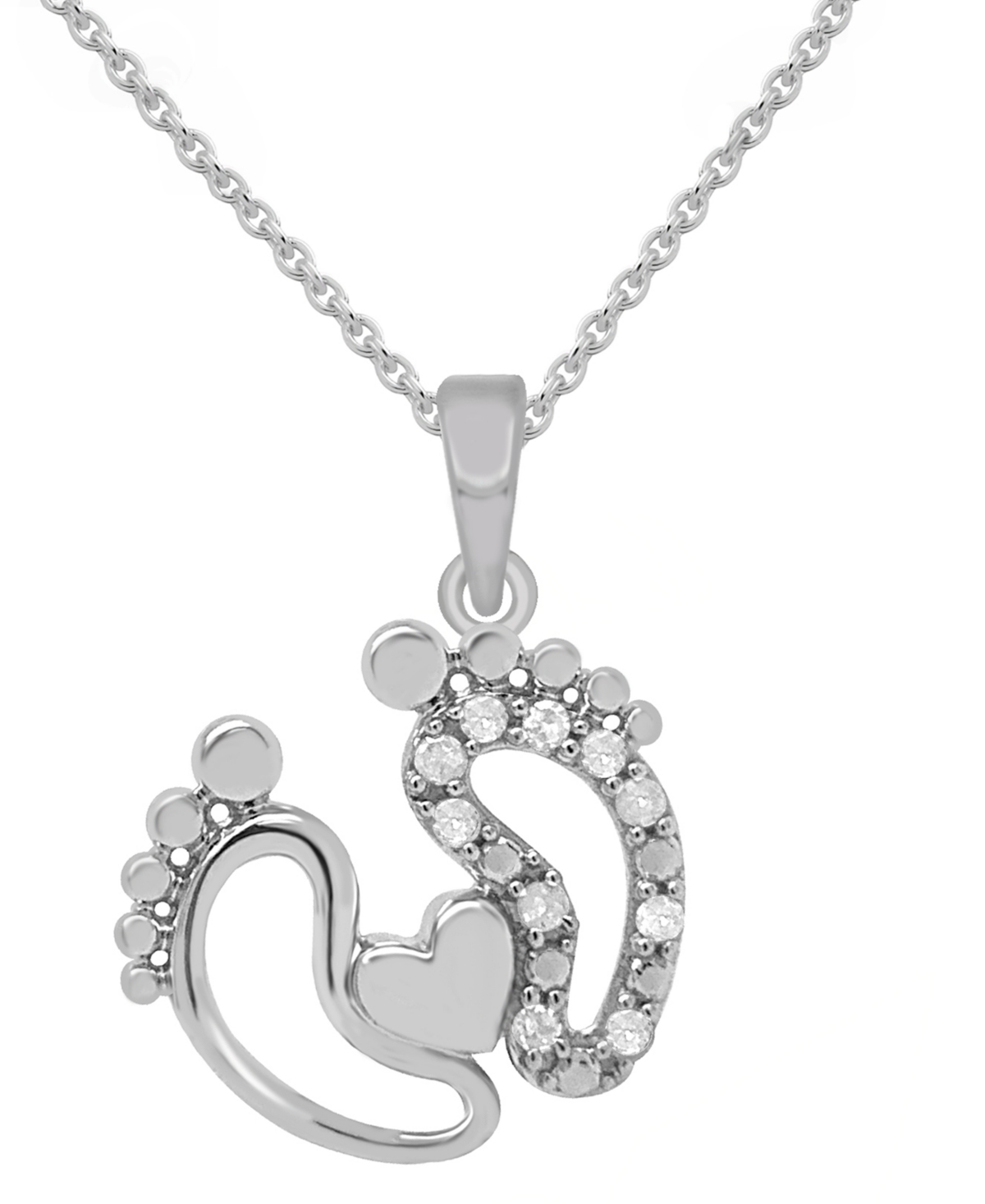 Click here for Diamond Feet & Heart 18 Pendant Necklace (1/10 ct.... prices