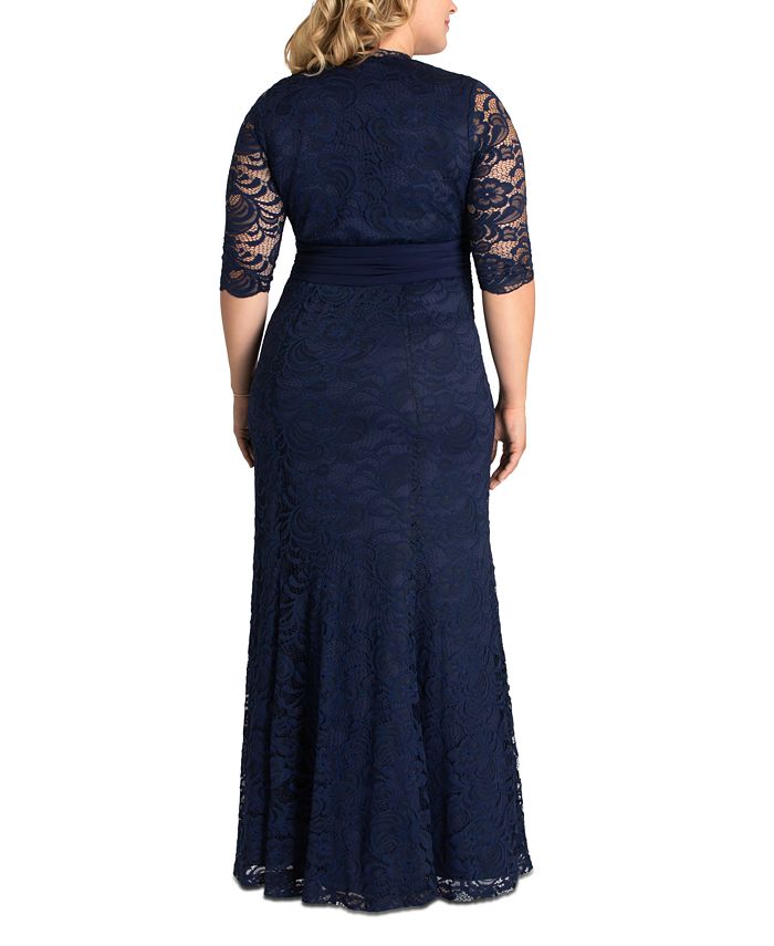 Kiyonna Womens Plus Size Screen Siren Lace Evening Gown Macys