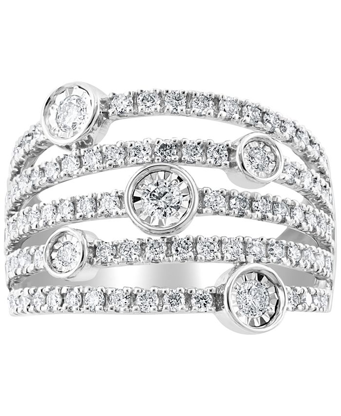 EFFY Collection EFFY® Diamond Multirow Bezel Statement Ring (1 ct. t.w ...