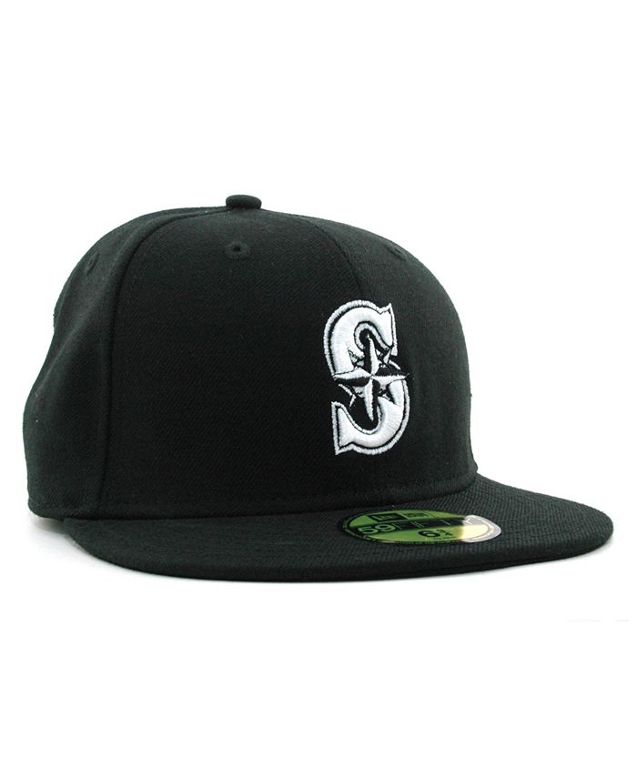 New Era Kids' Seattle Mariners MLB Black and White Fashion 59FIFTY Cap ...