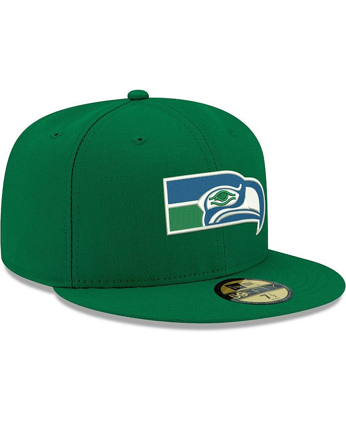 New Era Men's Kelly Green Seattle Seahawks Omaha Throwback 59FIFTY ...
