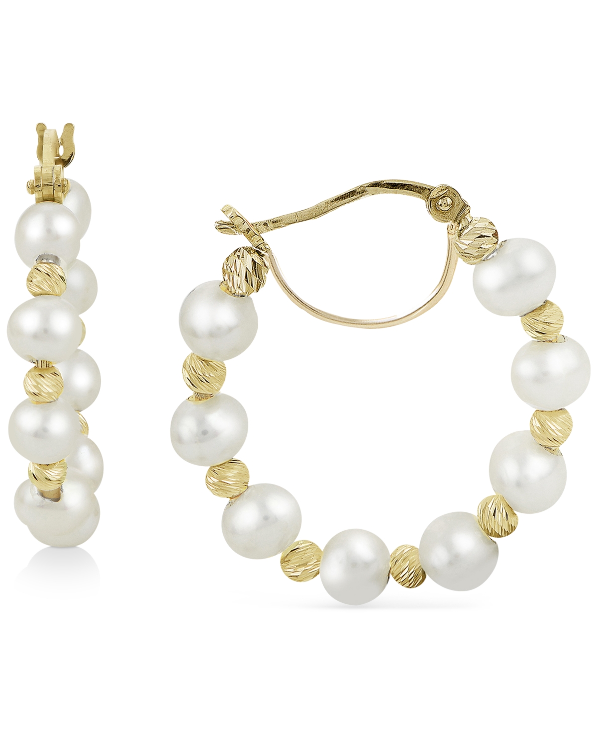 Click here for Cultured Freshwater Pearl (4 - 4-1/2mm) Small Hoop... prices