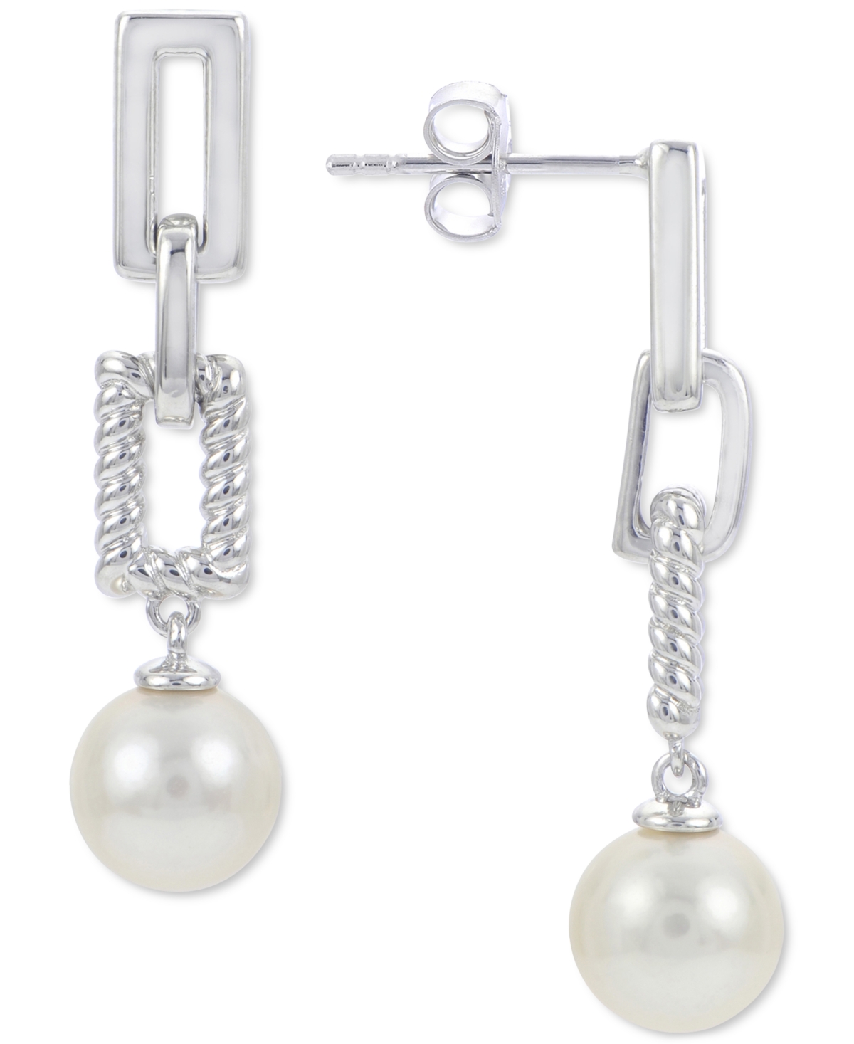 Click here for Cultured Freshwater Pearl (8mm) Chain Link Drop Ea... prices