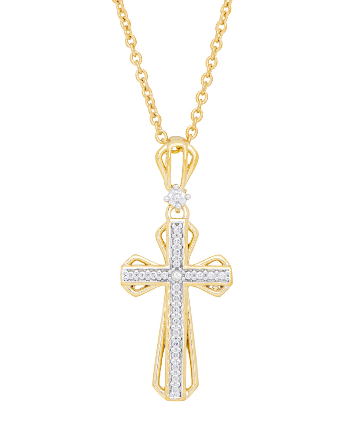 Click here for Macys Womens Diamond Accent Cross Pendant Necklace... prices