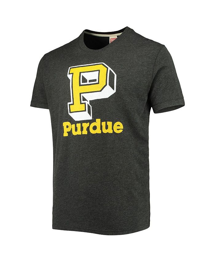 Homage Men's Heathered Charcoal Purdue Boilermakers Local Tri-Blend T ...