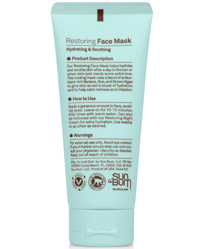 Sun Bum Restoring Face Mask - Macy's