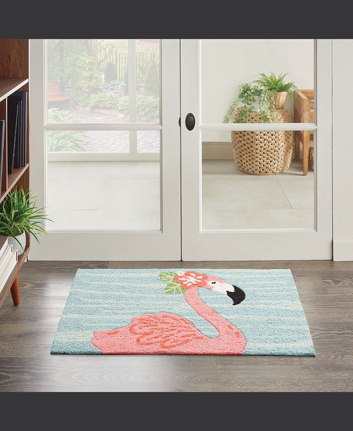 Nourison Hand Hooked Flamingo Accent Rug 18"x30" - Macy's