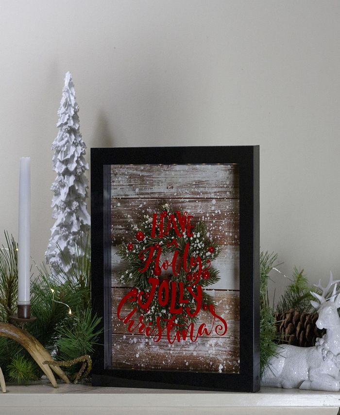 Northlight 14" Framed 3D Have a Holly Jolly Christmas LED Christmas Box ...