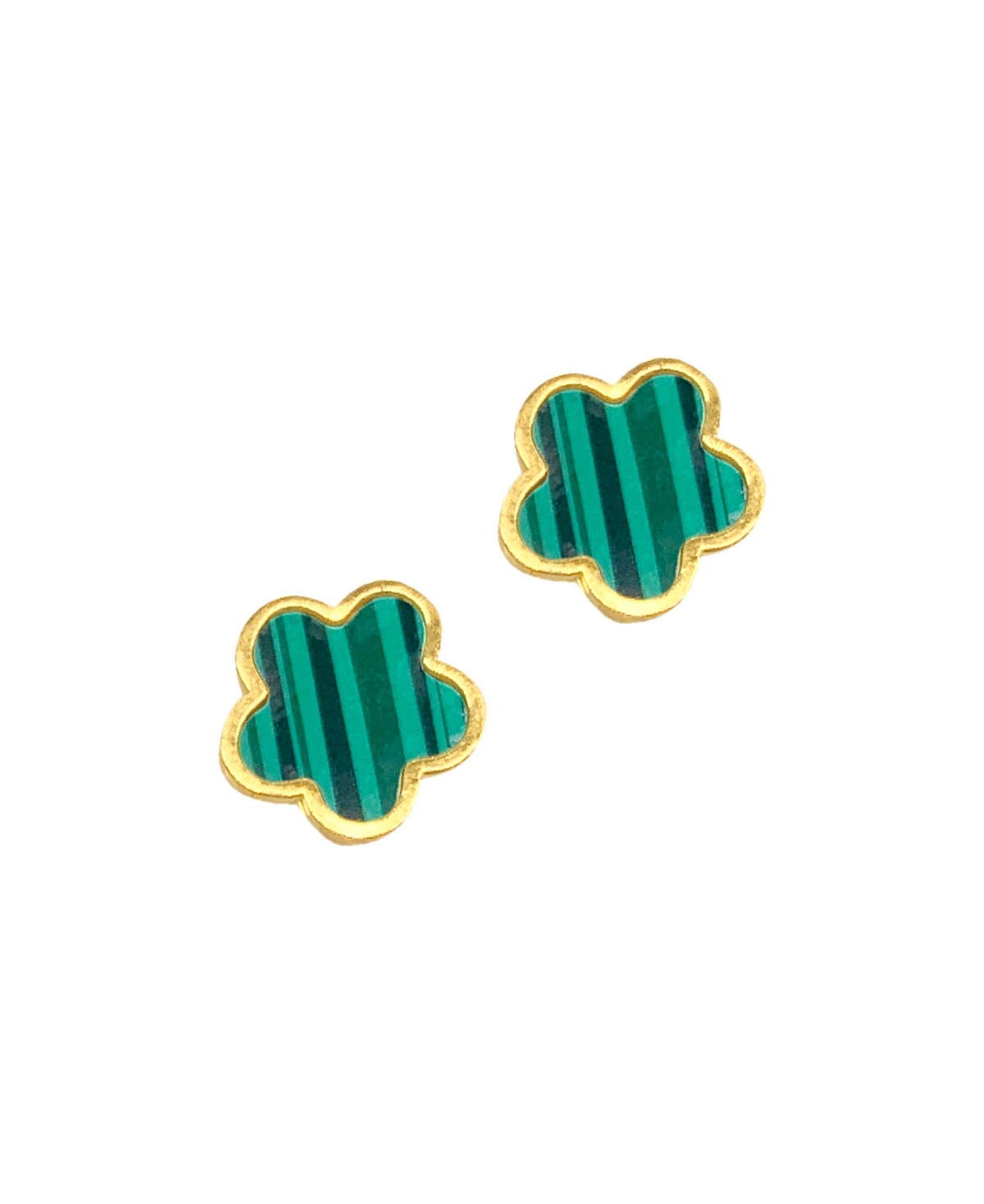 Click here for Adornia Green Mother Of Pearl Clover Stud Earrings... prices