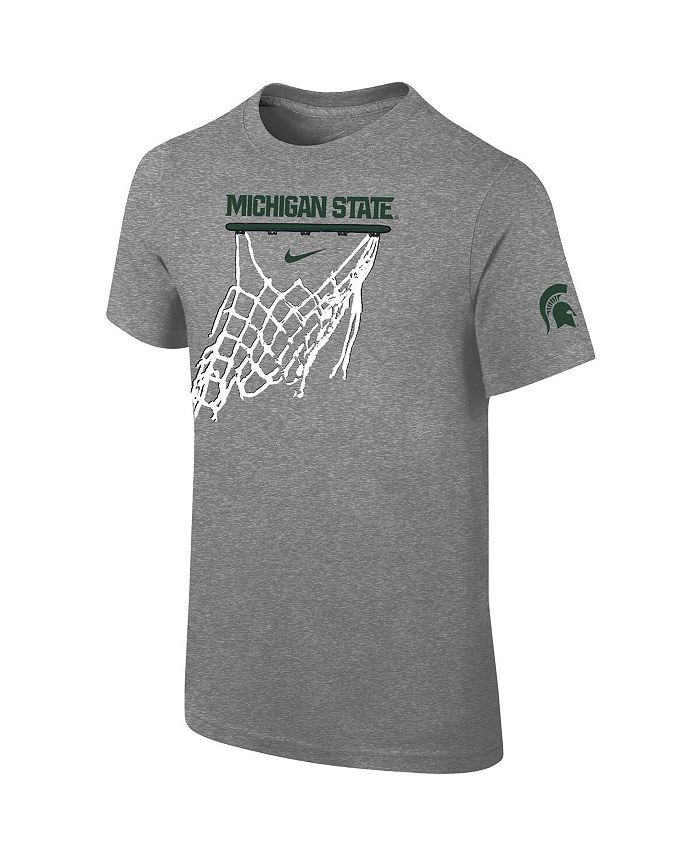 Nike Big Boys Heathered Gray Michigan State Spartans Basketball Net T ...