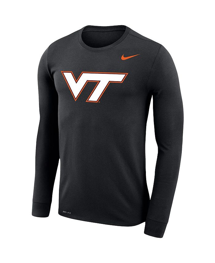 Nike Men's Black Virginia Tech Hokies School Logo Legend Performance Long Sleeve T-shirt - Macy's