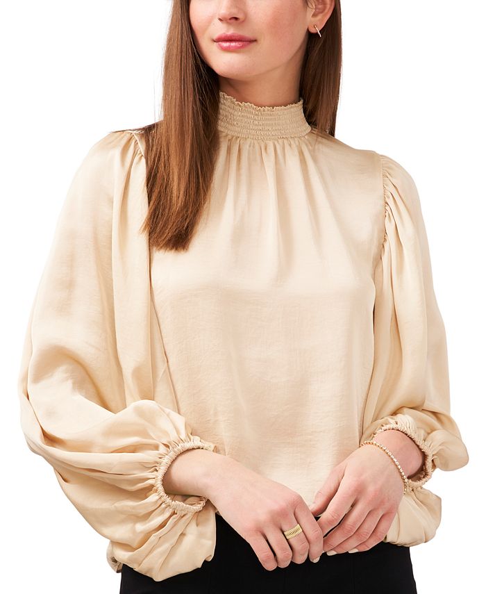 MSK Smocked-Neck Top - Macy's