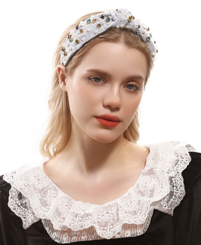 Inc International Concepts Crystal And Imitation Pearl Adorned Knotted