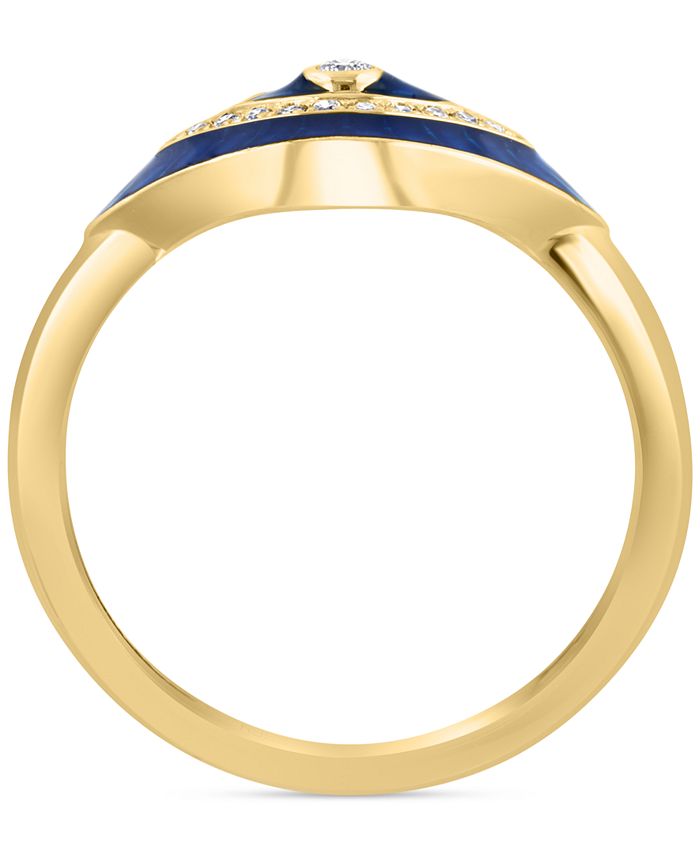 EFFY Collection EFFY® Blue Enamel & Diamond (1/8 ct. t.w.) Evil Eye ...